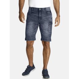 Cargobermudas Jan Vanderstorm "Jeansbermuda AKISTEG" Gr. 54, blau, Herren, Obermaterial: 75% Baumwolle. 23% Polyester. 2% Elasthan., Hosen