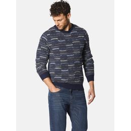 Rundhalspullover Babista "Pullover LIVIBELTI", Herren, Gr. L, blau (blau gemustert), Obermaterial: 55% Polyacryl PAN. 40% Wolle mw. 5% Polyamid ECONYL PA ECONYL., gemustert, casual, normal, Rundhals, Langarm, Pullover