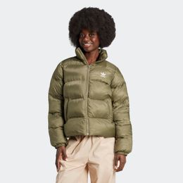 Outdoorjacke adidas originals "SHORT PUFFER" Gr. XXL, grün (olive strata), Damen, Obermaterial: 100% Polyester, Jacken