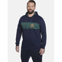 Kapuzensweatshirt CHARLES COLBY "Sweatshirt EARL TALIESIN", Herren, Gr. L, blau (dunkelblau), Obermaterial: 100% Baumwolle CO., klassisch, normal, ohne Ausschnitt, Sweatshirts, mit Kapuze