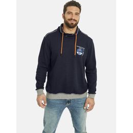 Sweatshirt Jan Vanderstorm "Sweatshirt JARMUND" Gr. XL, blau (dunkelblau) Herren Sweatshirts mit elastischem Saumbund