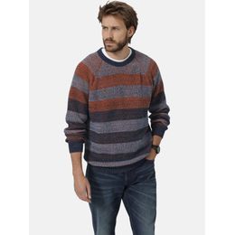 Rundhalspullover Babista "Pullover TESSORELLI" Gr. 48, blau (blau gestreift) Herren Pullover aus reiner Baumwolle