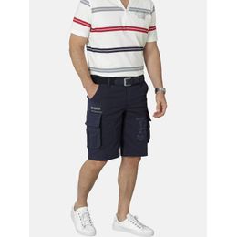 Bermudas Babista "Bermuda RAVIANO" Gr. 48, N-Gr, blau (dunkelblau), Herren, Obermaterial: 98% Baumwolle CO. 2% Elasthan EL., Hosen, mit praktischen Cargotaschen