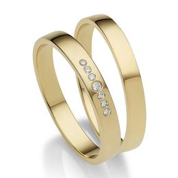 Trauring Firetti "Schmuck Geschenk Gold 375 Hochzeit Ehering "LIEBE"" Fingerringe Gr. 50, ohne Brillanten, Gelbgold 585, 3 mm, goldfarben (gelbgoldfarben) Made in Germany, wahlweise mit oder ohne Brillanten