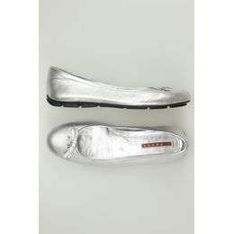 Prada Damen Ballerinas, silber, Gr. 37.5