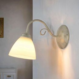 Licht-Erlebnisse Wandlampe Weiß Shabby Chic Glas Metall E27 Wohnzimmer