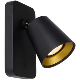 Turnon - Bettlampe / Wandleuchte - led Dim to warm - GU10 - 1x5W 2200K/3000K - Schwarz - Lucide