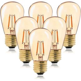 ST45 LED-Glühbirne, Vintage-Edison-Filament, E27, 1 w, entspricht 10 w Glühlampen, superwarmes Weiß 2200 k, goldene Glas-Dekorationslampe, nicht