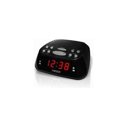 Haeger - Snooze - Digitaler Radiowecker - Snoozer/Schlaffunktion, Doppelwecker, 20 Senderspeicher (10 fm / 10 Am), rotes LED-Display für einfache