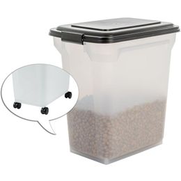 IRIS OHYAMA - Hundefutter Aufbewahrung mit Rollen, 45L/15kg, Schwarz, Luftdichte Futterbox, Trockenfutter, Futterbehälter, Für Hunde, Katzen,