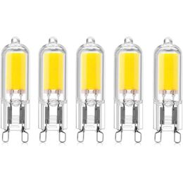 5 Stück 2 w G9 COB-LED-Glühbirne mit Kapselsockel, 220 v, 200 Lumen, 10 W-20 w Halogenbirne, entspricht für Kronleuchter, Schreibtischlampe,