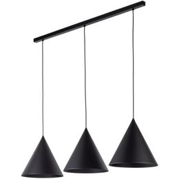 Licht-Erlebnisse - Pendelleuchte Metall h: max. 160 cm Schwarz E27 3-flammig länglich Retro Design Hängeleuchte