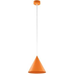 Licht-Erlebnisse Hängeleuchte Metall E27 d: 19 cm rund h: max. 155 cm Orange Retro Pendelleuchte