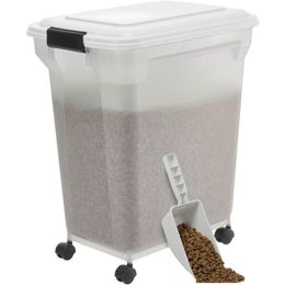 IRIS OHYAMA - Hundefutter Aufbewahrung mit Rollen, 45L/15kg, Weiß, Luftdichte Futterbox, Trockenfutter, Futterbehälter, Für Hunde, Katzen,