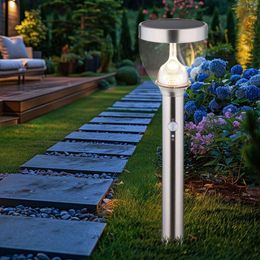 Globo Solar Gartenleuchte Bewegungsmelder Wegleuchte Außen Solar Gartenlampen mit Bewegungsmelder, 2 Stufen Erdspieß, 20x led 0,2 Watt, DxH 15 x 55 cm