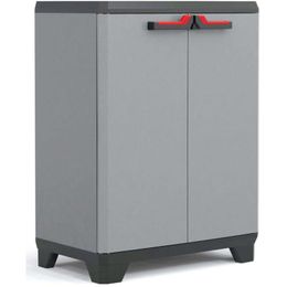 Keter - Niedriger Lagerschrank Stilo Grau und Schwarz 90 cm