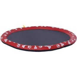 150 cm Splash Sprinkler Pad für Hunde Spritz Wasserspiel Matte Wassersprinkler Anti-Rutsch Outdoor kunststoff Rot - PawHut