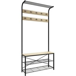 ebuy24 - TaliroGR Wandgarderobe Eiche dekor, schwarz.