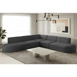 Ecksofa Designersofa palma in Stoff Ascot Graphitgrau Universal