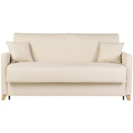 Miliboo - Skandinavische Schlafcouch beige mit Matratze 18 cm 3-Sitzer skandy