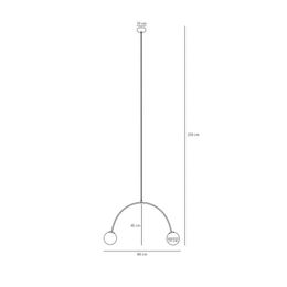 Aldex Pendelleuchte Una 2, Metall, Glas, zweiflammig, korallenrot