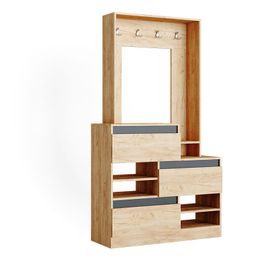 VICCO - Garderobe Evia, Goldkraft Eiche, 100 x 180 cm