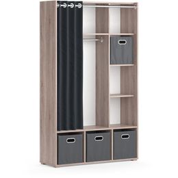 Kleiderschrank Luigi, Sonoma, 105.8 x 178.1 cm Mit Faltboxen (grau) VICCO