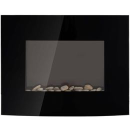 Elektrokamin Kamin Kaminofen Elektrischer 2 Leistungsstufen einstellbar 900/1800 w led 65 x 11,4 x 52 cm Edelstahl Schwarz - HOMCOM