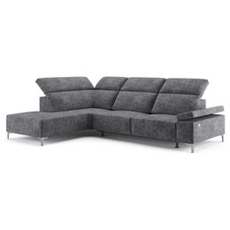 Vitalispa - Sofa l Form James, Anthrazit, 301 x 218 cm Linke Ecke