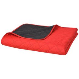 Gesteppte Wende-Tagesdecke Rot and Schwarz 170x210 cm vidaXL