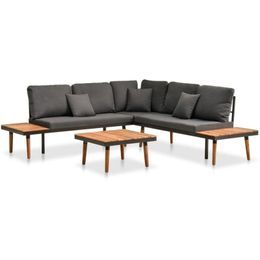 vidaXL - 4-tlg. Garten-Lounge-Set mit Auflagen Massivholz Akazie