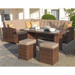 INDA-EXCLUSIV Terassen-Lounge Set braun Chiara-DTLS04