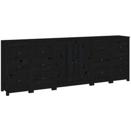 Sideboard Schwarz 230x35x80 cm Massivholz Kiefer vidaXL