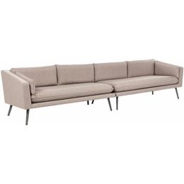 Beliani Garten-Ecksofa Beige Stoffbezug L-förmig 4-Sitzer Modulsofa Modern Garten Terrasse Wohnzimmer Möbel Wohnecke Wohnlandschaft Sitzecke Sitzmöbel