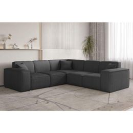 Fun Moebel - Ecksofa Designersofa celes premium in Stoff Scala Anthrazit Seite Universal