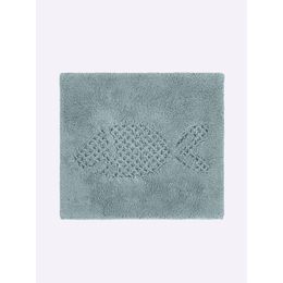 Badematte HEINE HOME Badematten Gr. halbrund (50cm x 80cm),, blau (rauchblau)