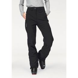 Skihose Polarino Gr. 36, N-Gr, schwarz (schwarz (skihose aus nachhaltigem material)) Damen Hosen Obermaterial wasserabweisend, windabweisend und atmungsaktiv