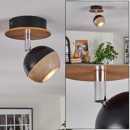 hofstein Haldor Deckenleuchte Braun, Chrom, Schwarz, 1-flammig