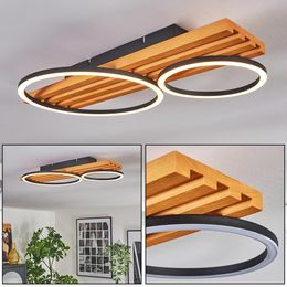 hofstein Pompu Deckenleuchte LED Naturfarben, Schwarz, 1-flammig