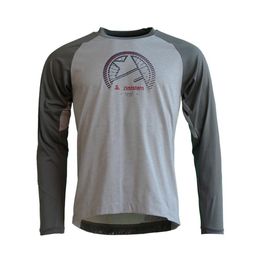 Zimtstern PureFlowz Shirt LS Men&rsquo;s - Fahrradtrikot langarm - Glacier Grey Melange / Gun Metal