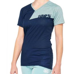 100% Damen T-Shirt Airmatic - Fahrradtrikot kurzarm - navy seafoam
