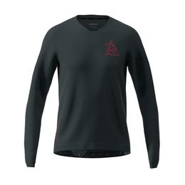 Zimtstern EcoFlowz Shirt LS Men&rsquo;s - MTB Jerseys langarm - Pirate Black - Jester Red
