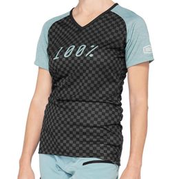 100% Damen T-Shirt Airmatic - Fahrradtrikot kurzarm - seaform checkers