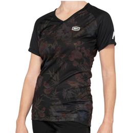 100% Damen T-Shirt Airmatic - Fahrradtrikot kurzarm - black Floral
