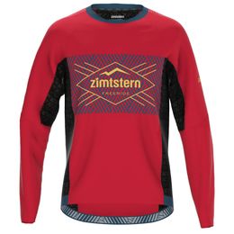Zimtstern TechZonez Shirt LS Men&rsquo;s - Fahrradtrikot langarm - Cyber Red/French Navy/Mimosa