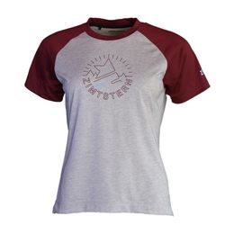 Zimtstern PureFlowz Shirt SS Women&rsquo;s - Fahrradtrikot kurzarm - Glacier Grey Melange / Windsor Wine