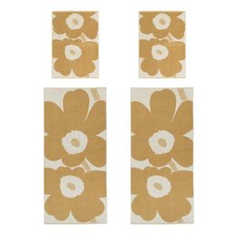 Marimekko - Unikko Handtuch & Badetuch Set, off-white / straw (4er-Set) (60th Anniversary Collection)