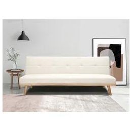 Schlafsofa DOREL HOME "Vicky" Sofas Gr. B/H/T: 190cm x 87cm x 87cm, Webstoff, beige (creme) mit ausklappbarer Liegefläche