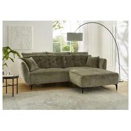 Jockenhöfer Ecksofa JOCKENHÖFER GRUPPE "Salo L-Form", grün, B:251cm T:110cm, Korpus: 100% Polyester, Kissen: 100% Polyacryl, Sofas, im Retrolook mit Wellenfederung und frei im Raum stellbar