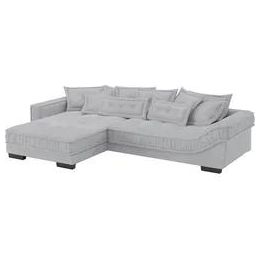 Ecksofa Inosign "Diwan II DuraFlex" Sofas Gr. B/H/T: 334cm x 67cm x 207cm, Cord, mega-Recamiere links, grau (stripes 8637 warm grey) DuraFlex-Kaltschaumpolsterung, bis 140 kg, 4 Bezugsqualitäten